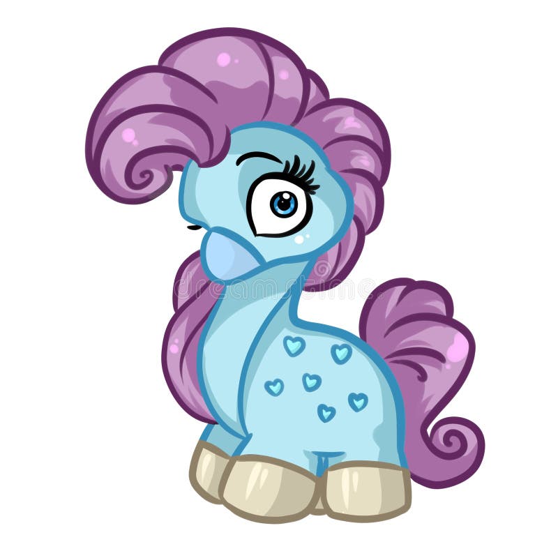 Little Pony Blue Cartoon Illustration Stock Illustration - Illustration ...