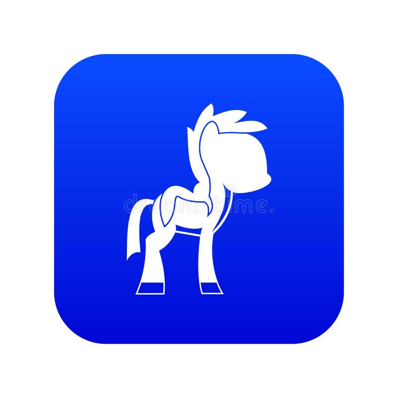 Little Pony Icon Digital Blue Stock Vector - Illustration of pretty ...