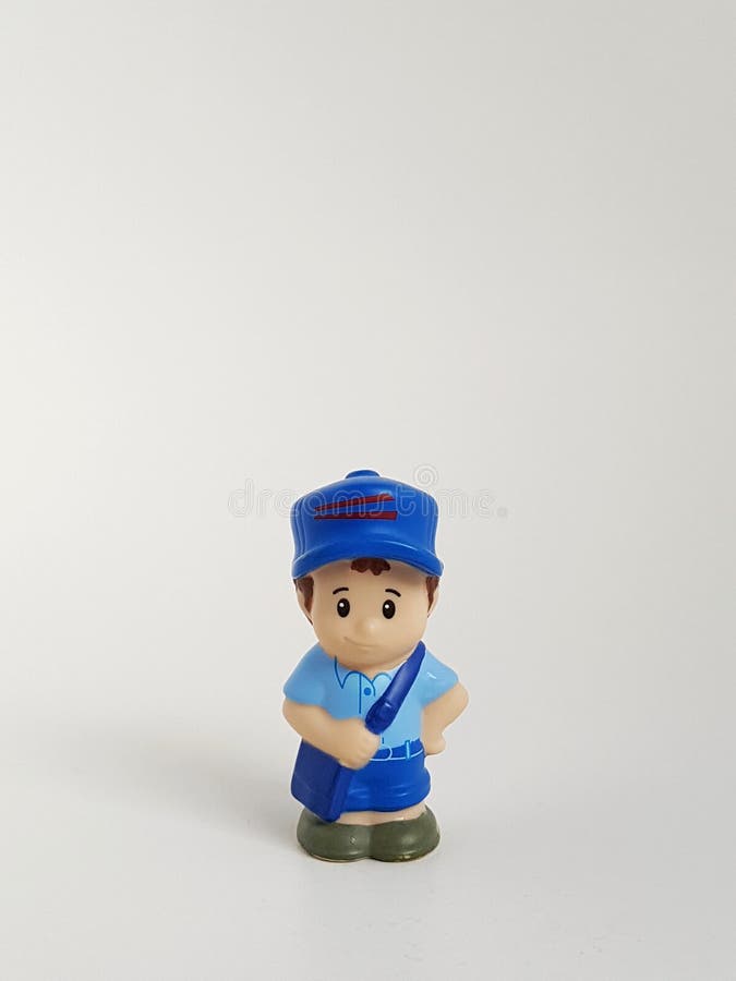 Little Postman Kids Toy Figurine Stock Photo - Image of left, mailman ...