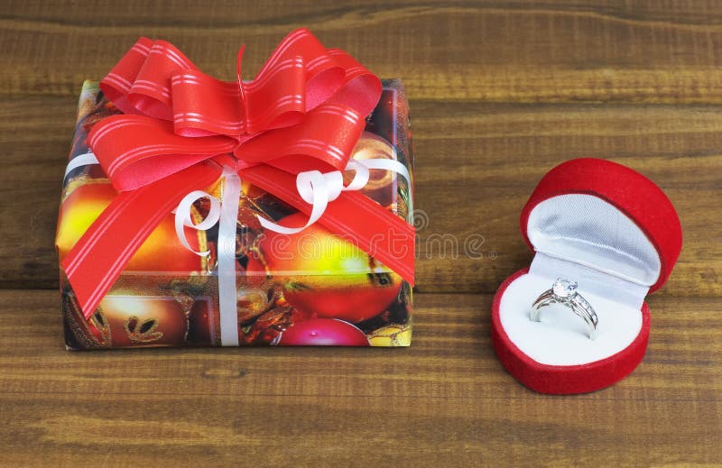 A Little Present Box and Box with Ring Stock Image - Image of light ...