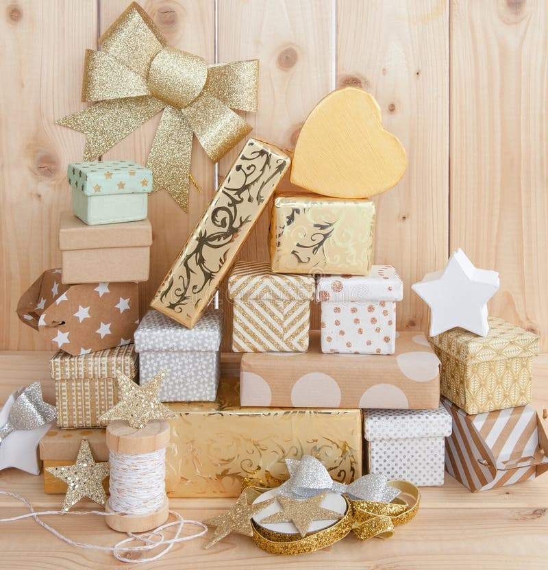 Little Presents for Christmas Stock Image - Image of merry, wooden ...