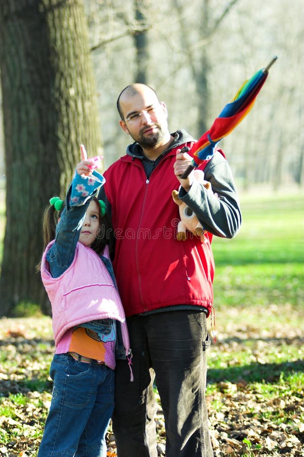 Little Pretty Child Happy Running To Father Stock Image - Image of ...