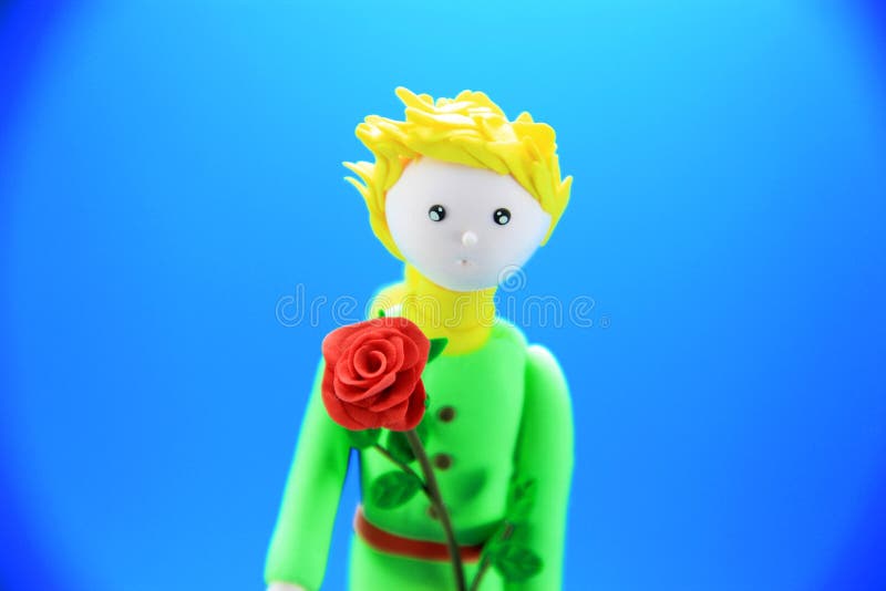 Little prince and his rose stock illustration. Illustration of story ...
