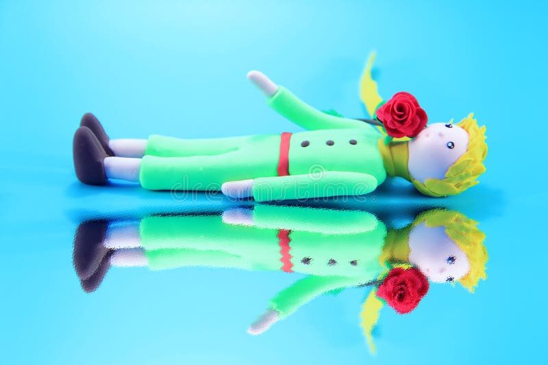 Little prince and his rose stock illustration. Illustration of handwork ...