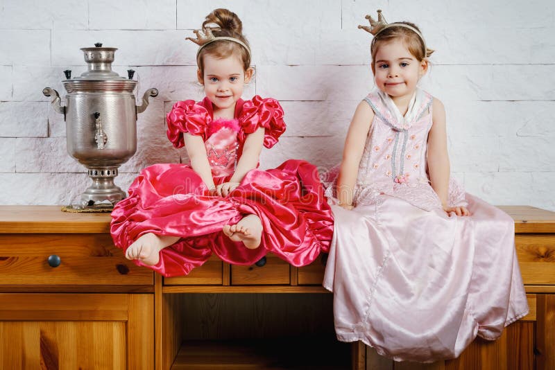 Little Princess Sitting on the Table Stock Image - Image of little ...