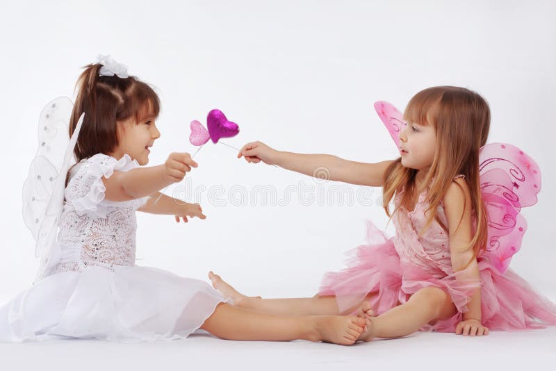 Little princesses stock image. Image of sitting, cute - 12709709