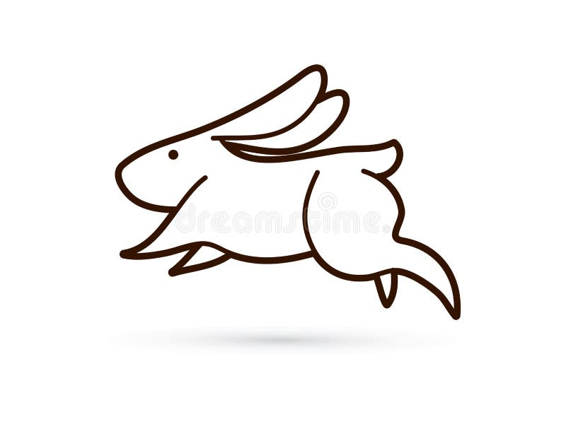 Little Rabbit Jumping Graphic Vector Stock Vector - Illustration of ...