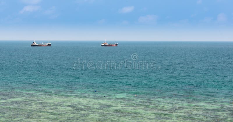 Little raft in the sea stock image. Image of blue, clouds - 39455161