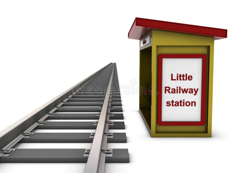 Little railway station stock illustration. Illustration of structure ...