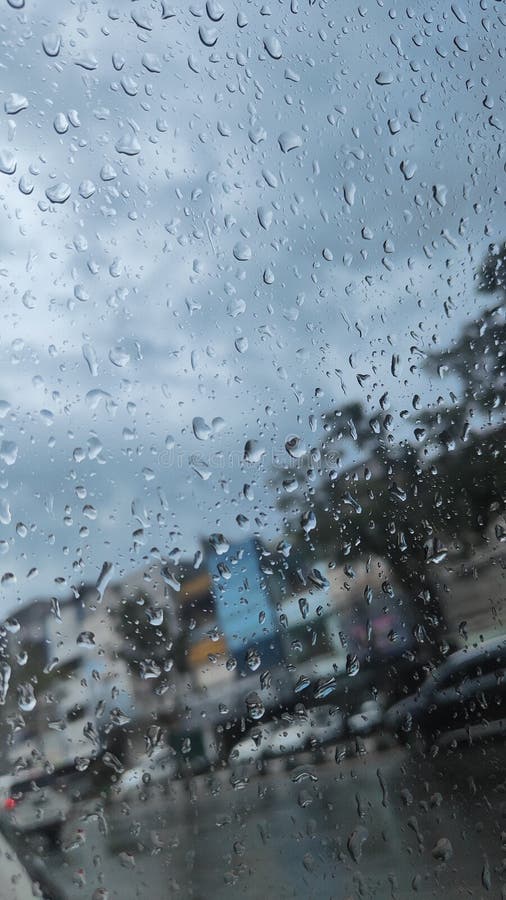 A Little Rain that Wet the Glass Looks so Pretty Stock Photo - Image of ...
