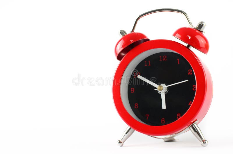 Little Red Alarm Clock Isolated White Background Copy Stock Photos ...