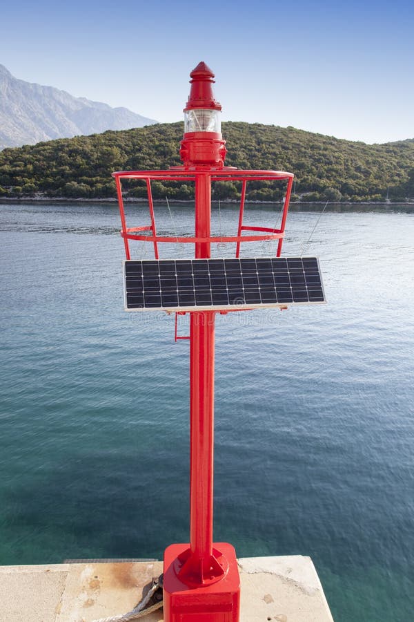 Little Red Beacon, Solar Powered Stock Photo - Image of conductor ...