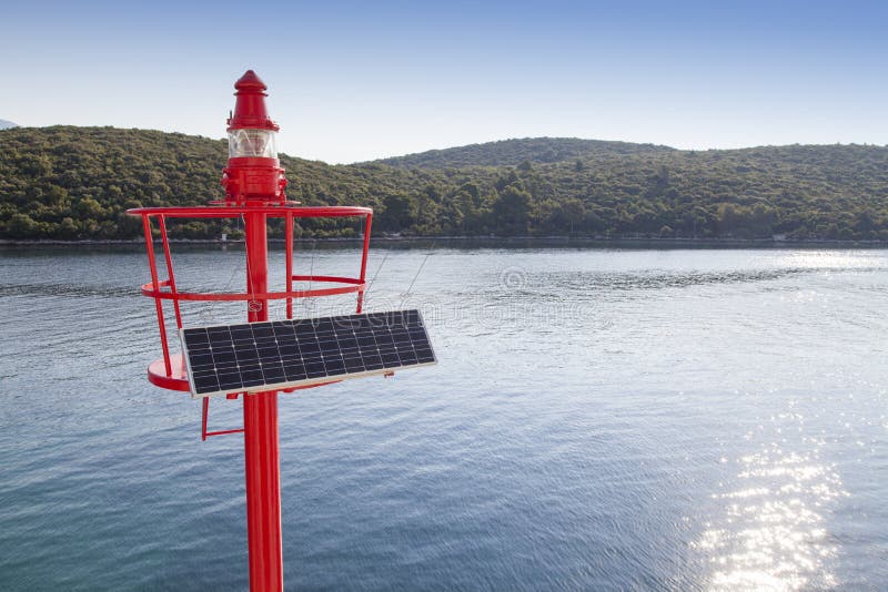 Little Red Beacon, Solar Powered Stock Image - Image of power, travel ...