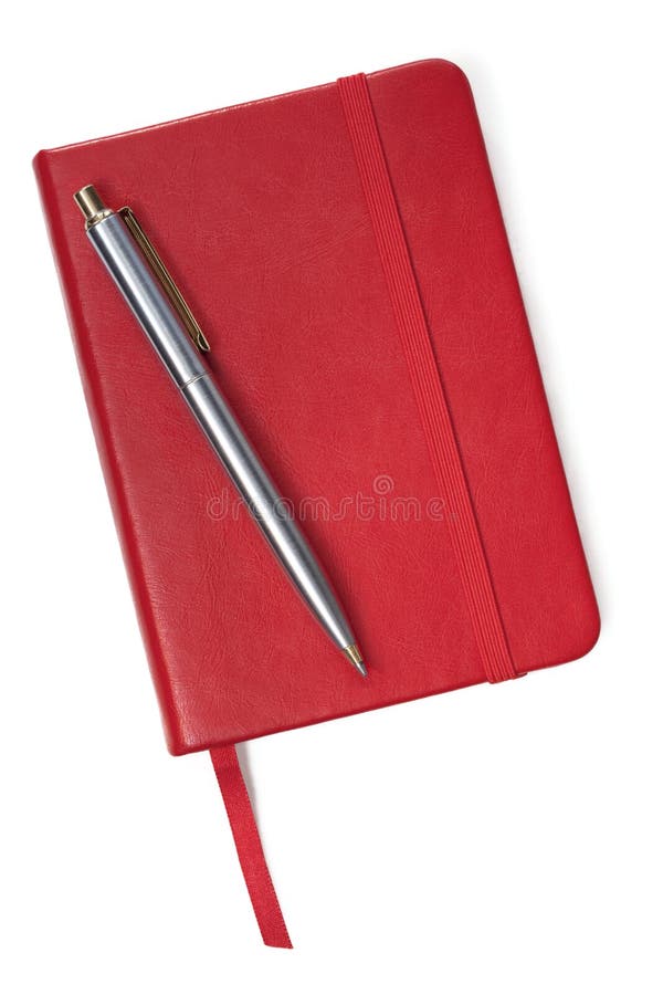 An Old Pen on a Red Book stock image. Image of diary, write - 1926227