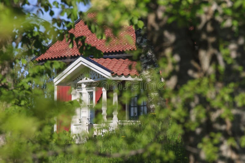 Little red cottage stock image. Image of garden, outdoor - 36653067