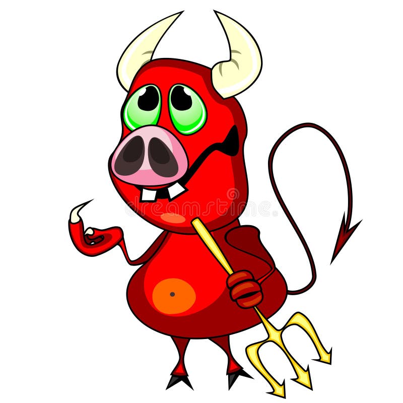 Little Red Cartoon Devil stock illustration. Illustration of clip - 3234602