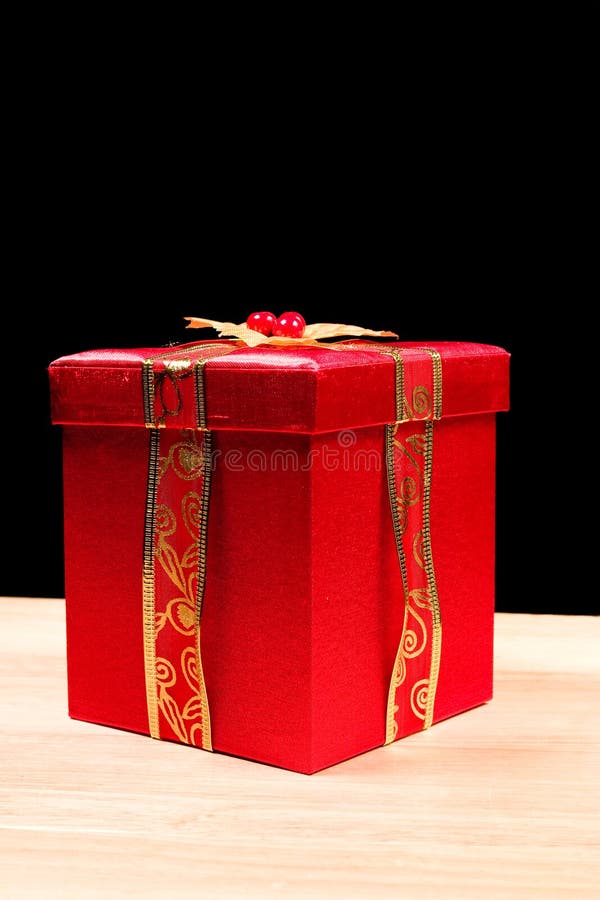 Little Red Gift Box stock photo. Image of satin, textured - 6465594