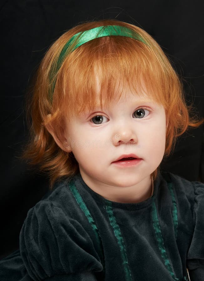 Little Red-haired Girl Baby Stock Photo - Image of playful, happy: 14448766