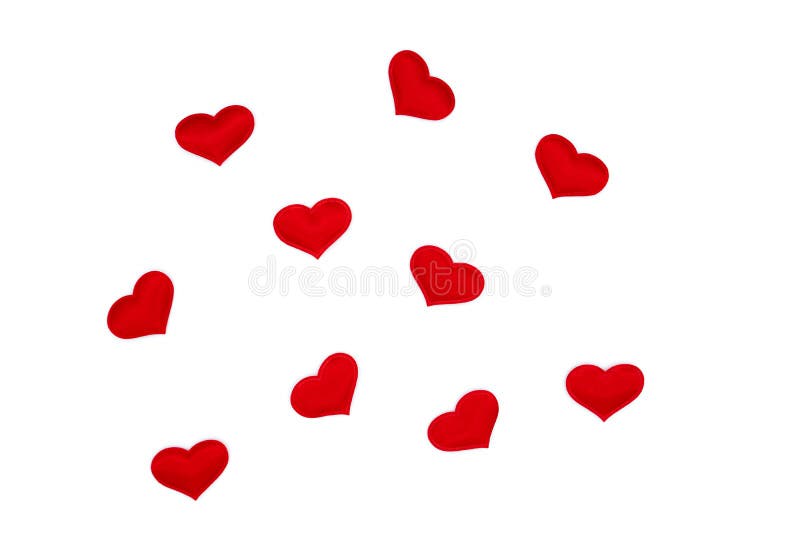Little Red Hearts on a White Background Stock Illustration ...