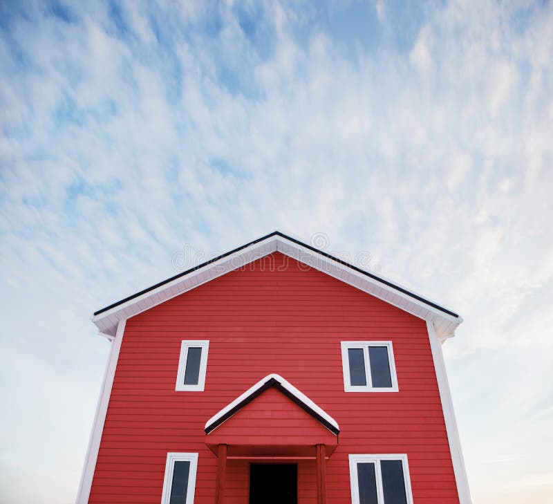 Little red house stock image. Image of industry, fenster - 65430671