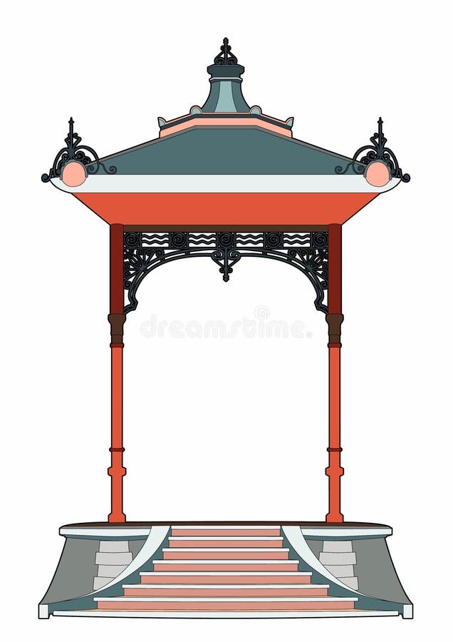 Little red kiosk stock vector. Illustration of file, bandstand - 65132141