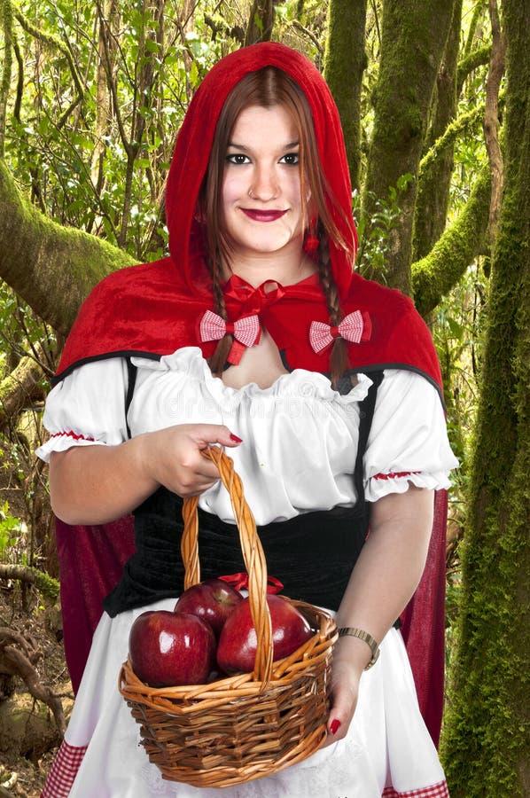 Little Red Riding Hood stock image. Image of studio, blonde - 29550501