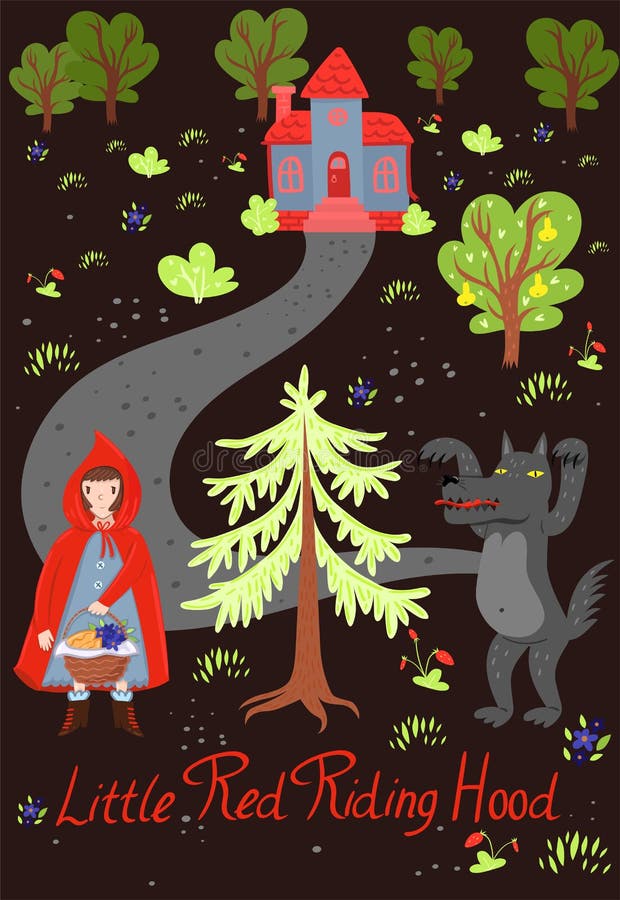 Little Red Riding Hood Poster . Vector Graphics Stock Illustration ...