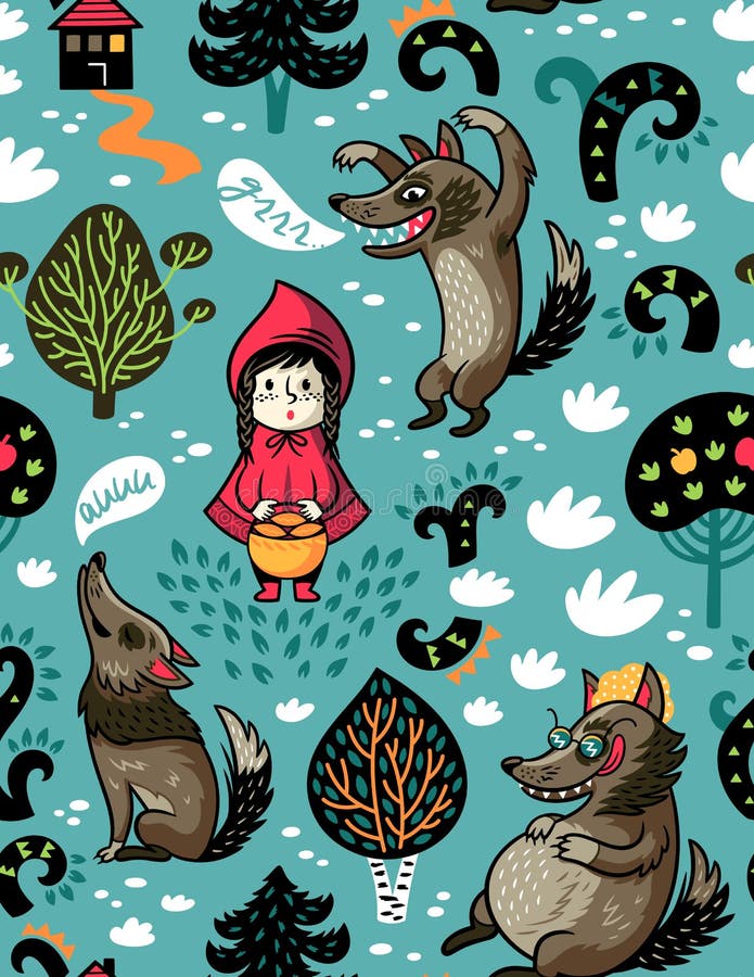 Red Riding Hood Seamless Stock Illustrations – 44 Red Riding Hood ...