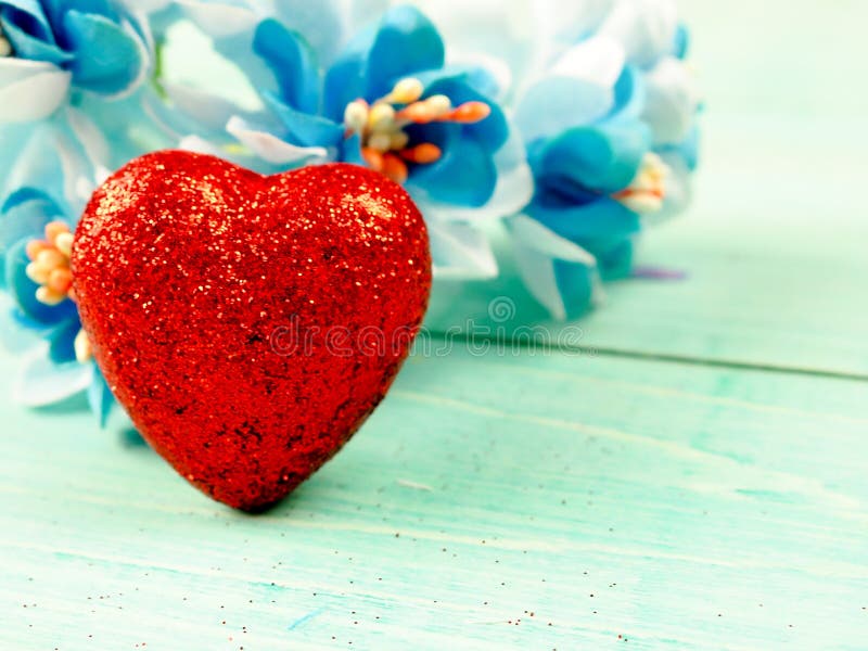 Little Red Shiny Hearts on Blue Background Stock Image - Image of idea ...