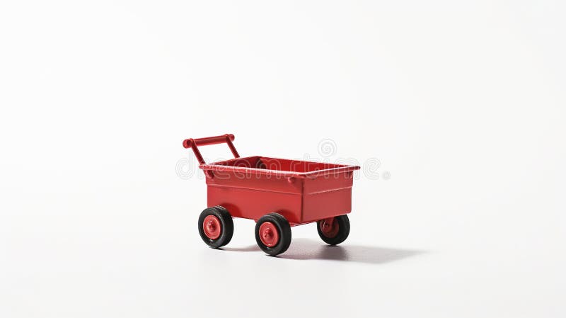 Little Red Wagon on White Background, Generative Ai Stock Illustration ...