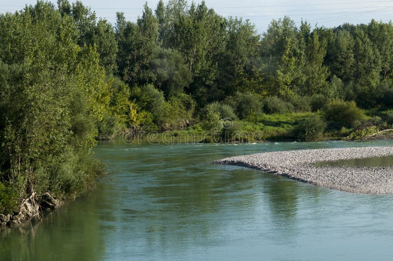 Little River Going through Italian Plains Stock Image - Image of land ...