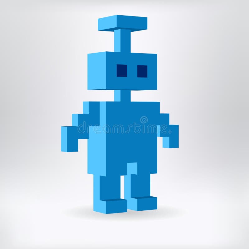Little Man - 3D Pixel Art for Design Project Stock Vector ...