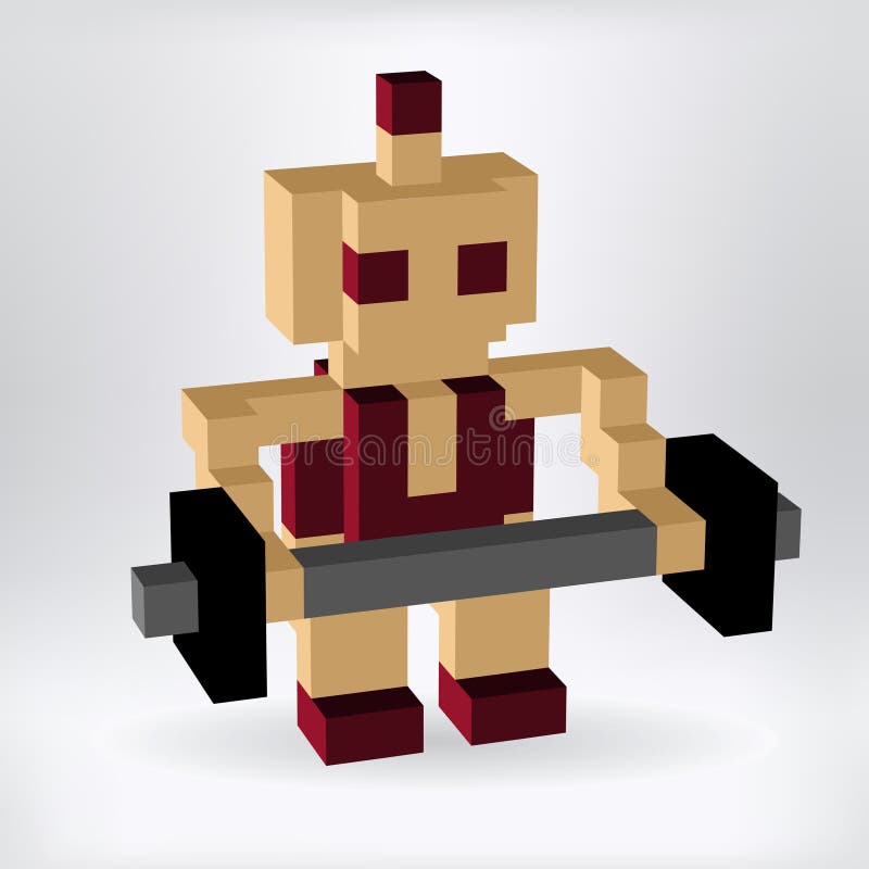 Little Robot - 3D Pixel Art for Design Project Stock Vector ...