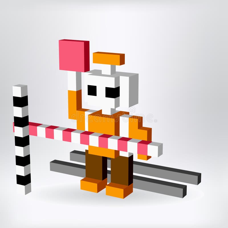 Little Robot - 3D Pixel Art for Design Project Stock Vector ...