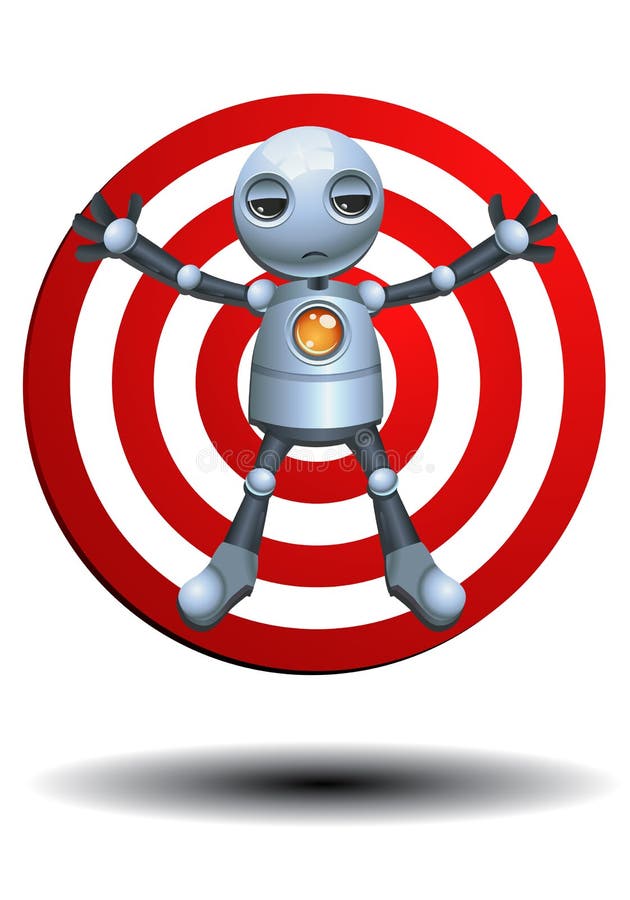 Little robot as a target stock vector. Illustration of illustrations ...