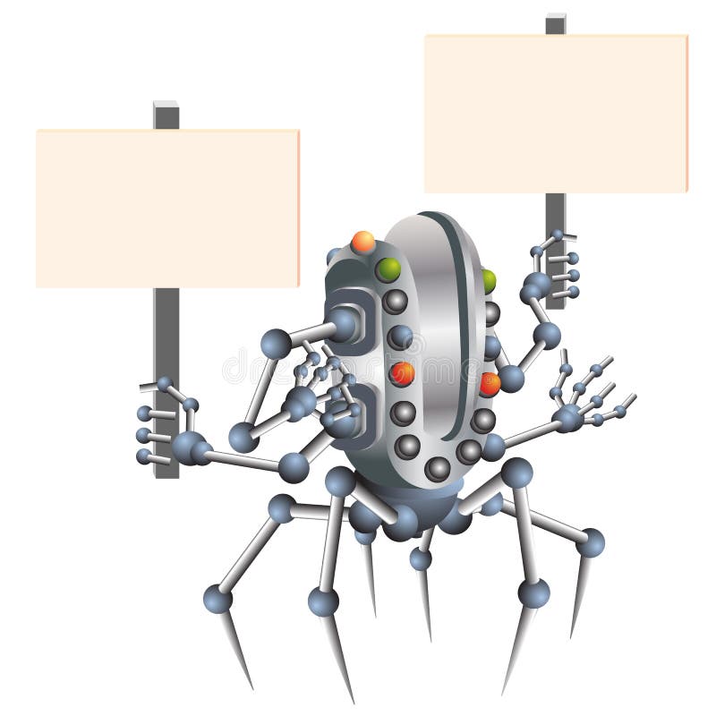 Little Robot, Electronic, Computer Device. Stock Vector - Illustration ...