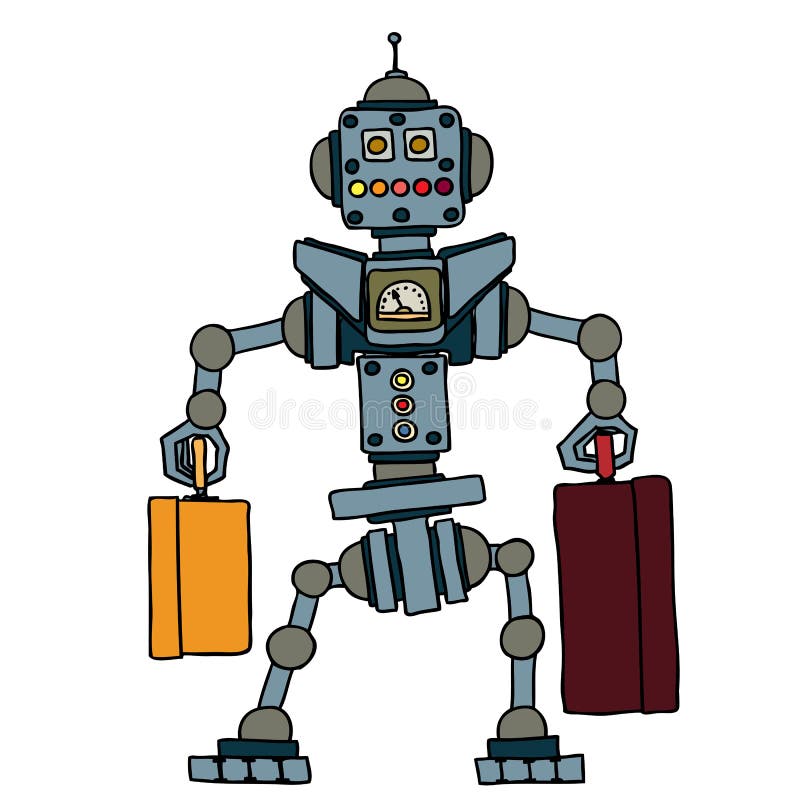 Little Robot, Electronic, Computer Device. Stock Vector - Illustration ...