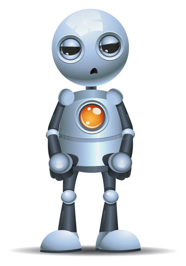 Little Robot Emotion in Suspicious Stock Vector - Illustration of power ...