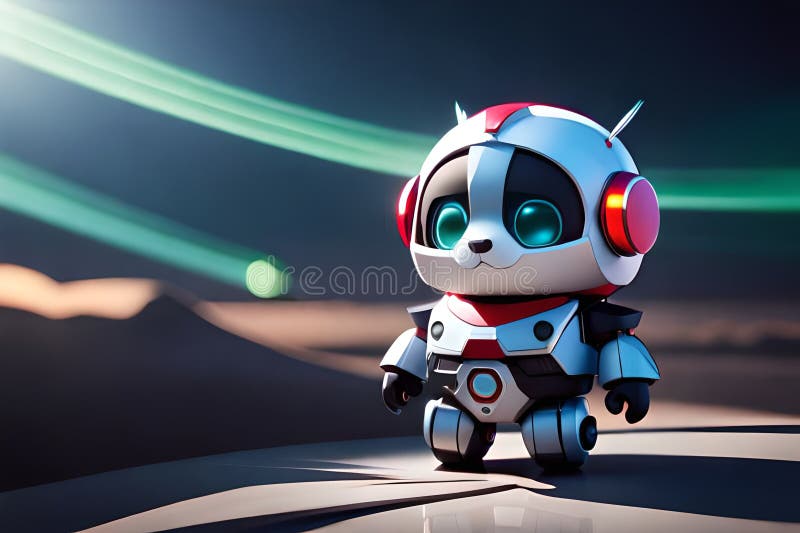 Little robot mecha panda stock illustration. Illustration of graphic ...