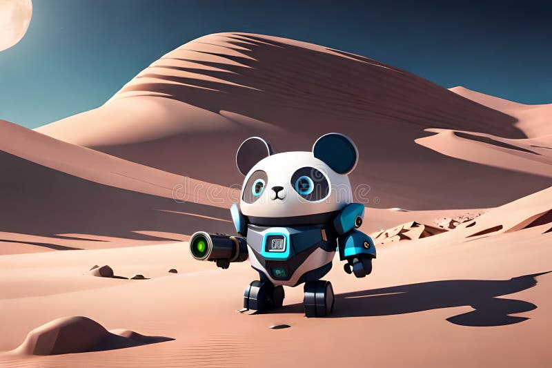 Little robot mecha panda stock illustration. Illustration of lego ...