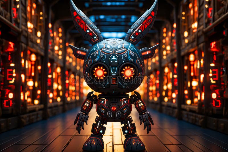 Little Robot that is Standing in the Middle of Room. Generative AI ...