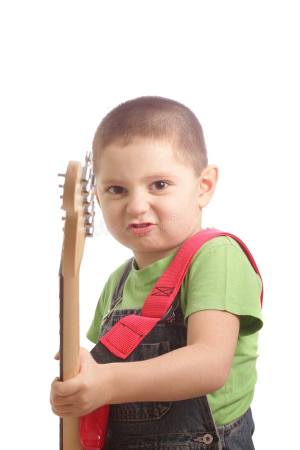 Rockstar kid with guitar stock image. Image of guitar - 27047401