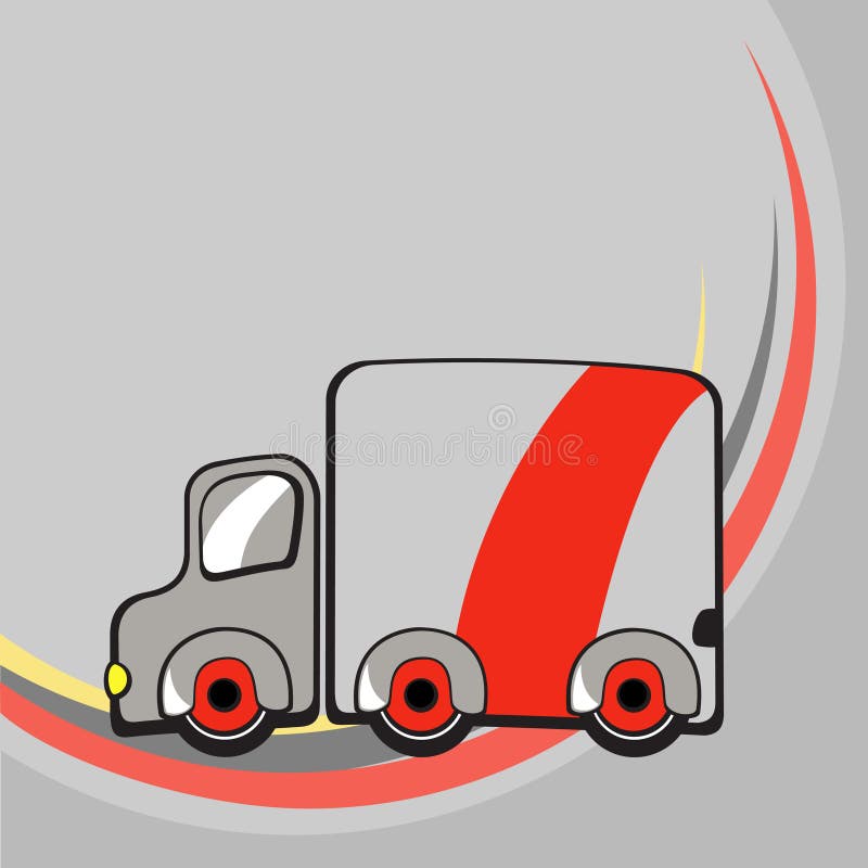 Den Roliga, Gamla Röda Lastbilen Vektor Illustrationer - Illustration ...