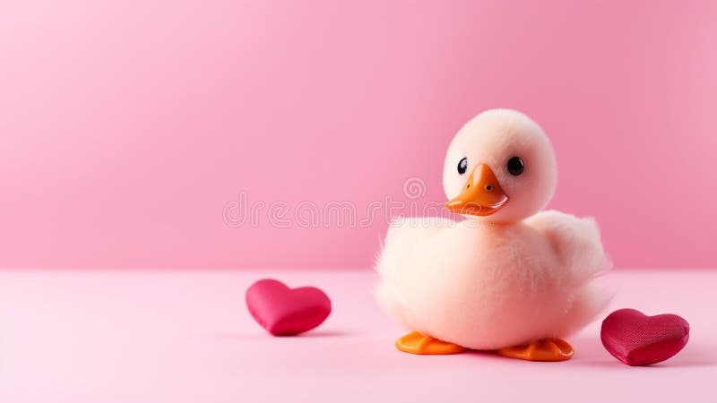 Little Rubber Duck for Valentine S Day, Copy Space Stock Image - Image ...