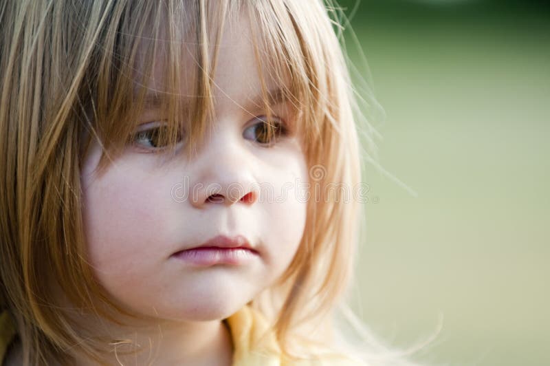 Sad little girl. stock image. Image of distressed, fearful - 1585505