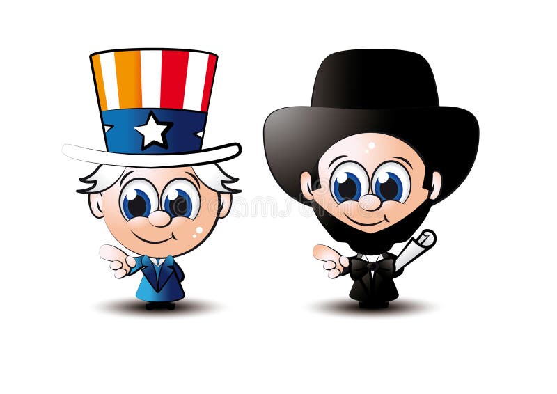 Little sam and abe stock vector. Illustration of graphic - 27302293