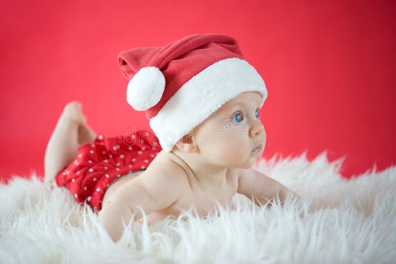 Little Santa stock image. Image of cute, childhood, face - 28392297