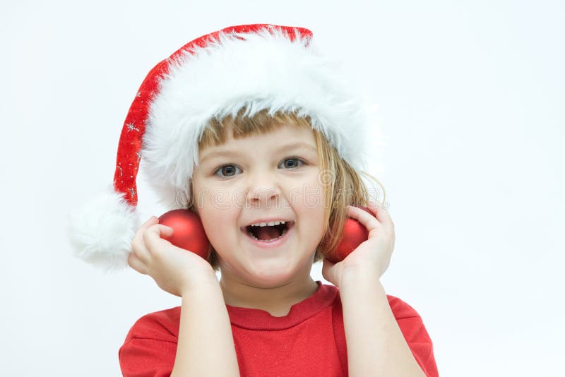 Little Santa stock photo. Image of bulb, ball, expressive - 6952206