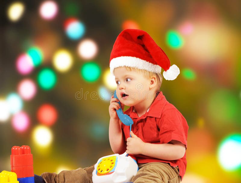 Little Santa boy stock photo. Image of little, people - 46637296