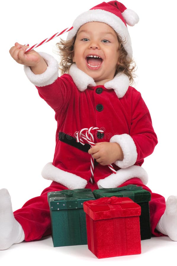 Little Santa Claus stock photo. Image of childhood, gift - 21990446